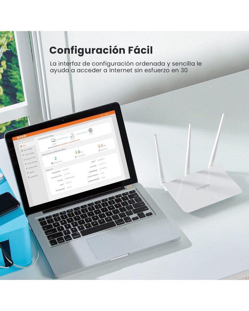 Tenda F3 Router Inalámbrico 11N 2.4GHz WiFi 300 Mbps, Control de Ancho ...